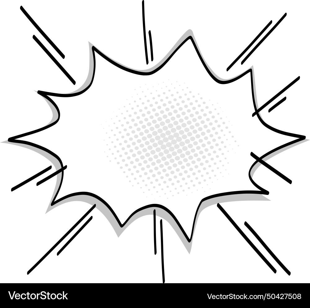 Comic speech bubble pop art line drawing Vector Image