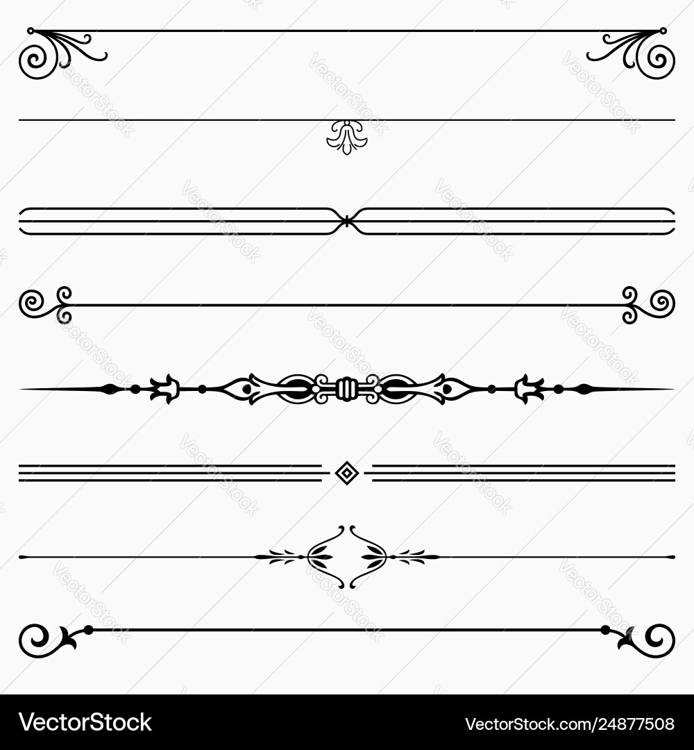 Dividers set 25 Royalty Free Vector Image - VectorStock