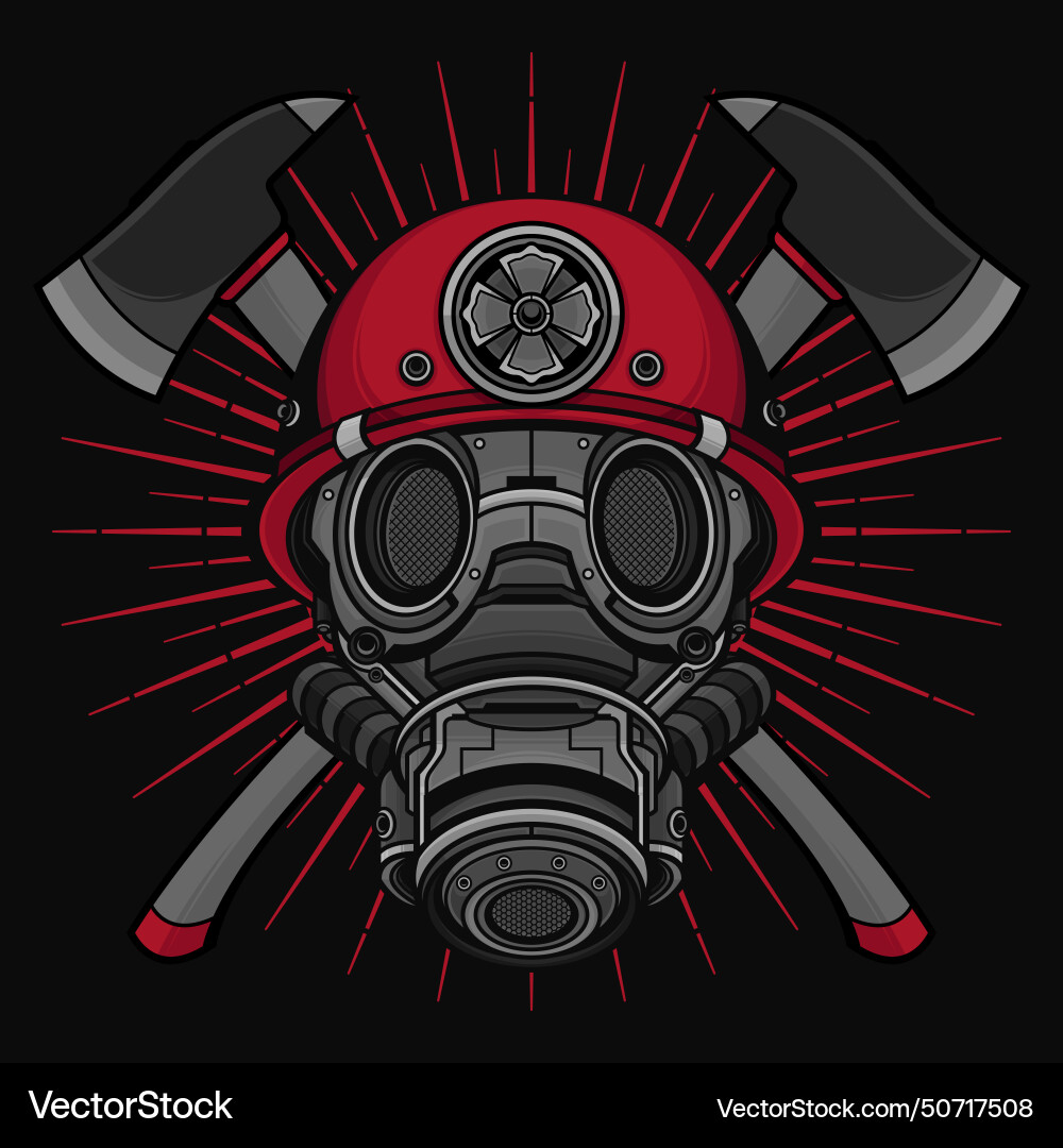 Firefighter mascot logo Royalty Free Vector Image