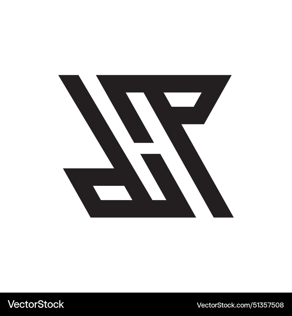 Letter sh line art negative space creative Vector Image