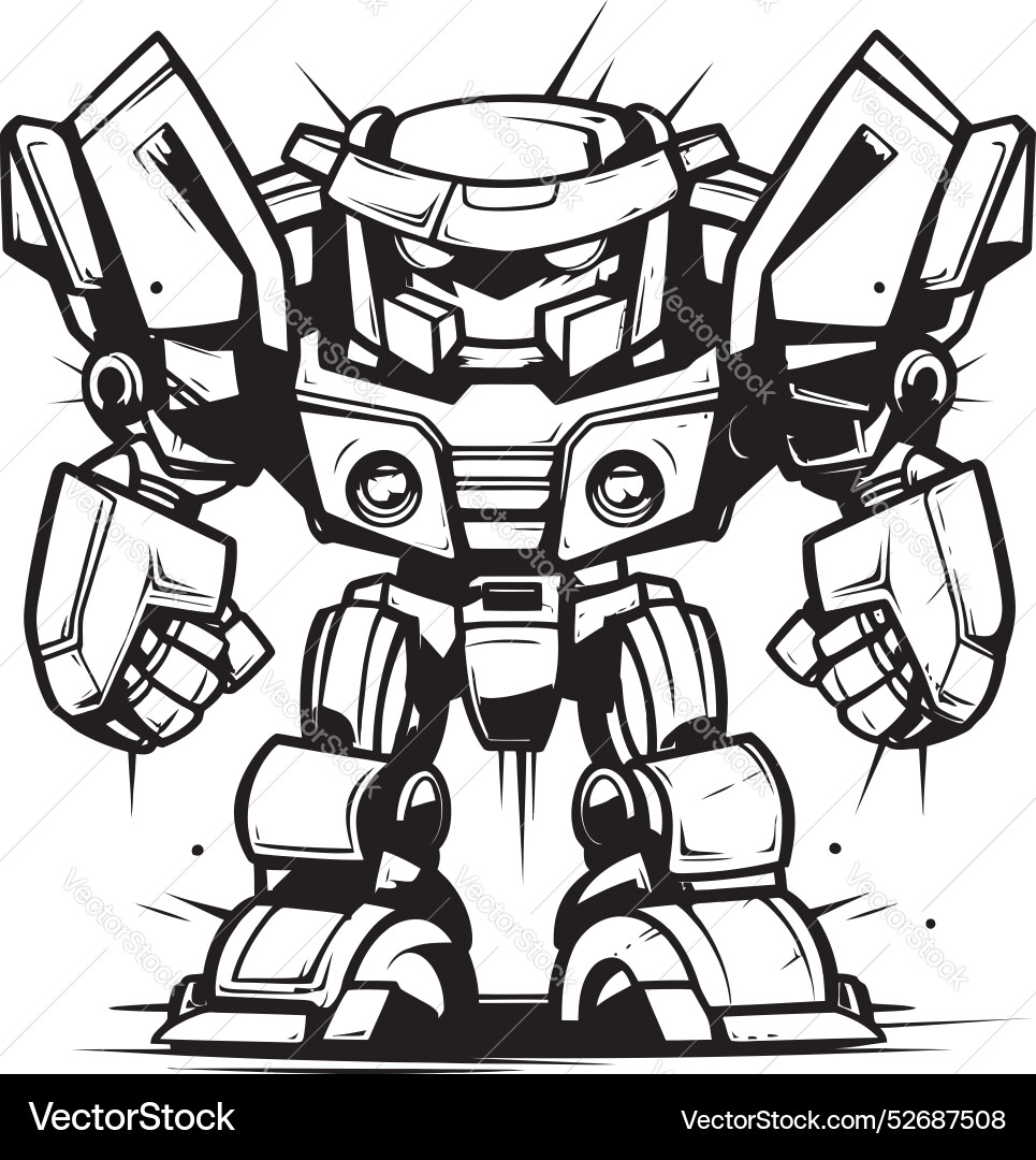 Mechanical morph transforming weapon with black Vector Image