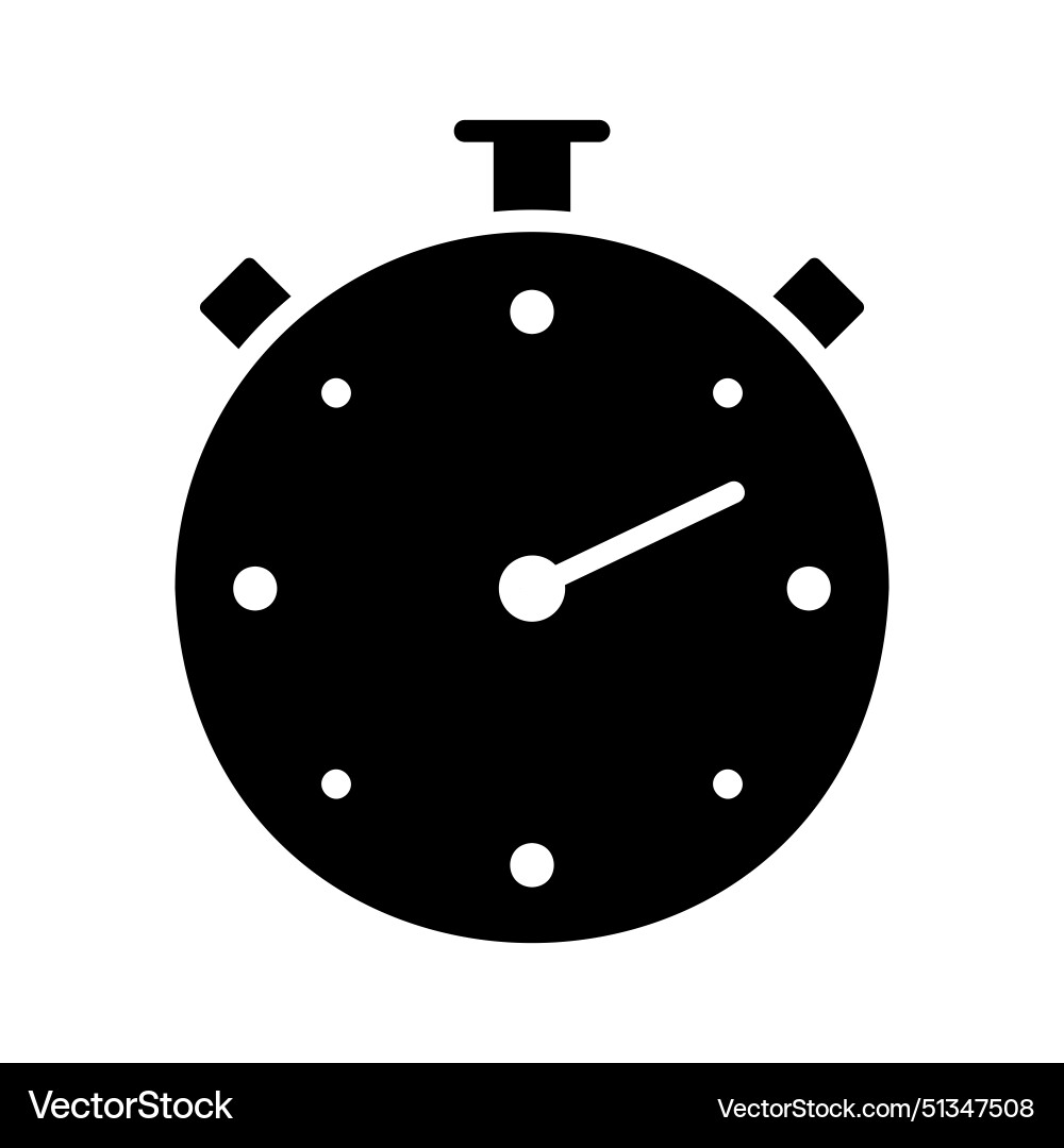 Stopwatch or stop watch timer solid icon graph Vector Image