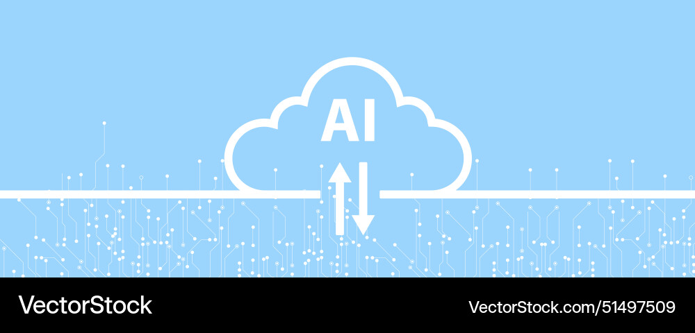Abstract artificial intelligence cloud computing Vector Image