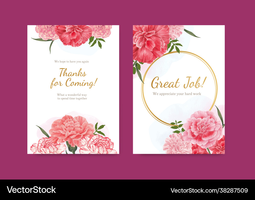 Card template with carnation flower concept Vector Image