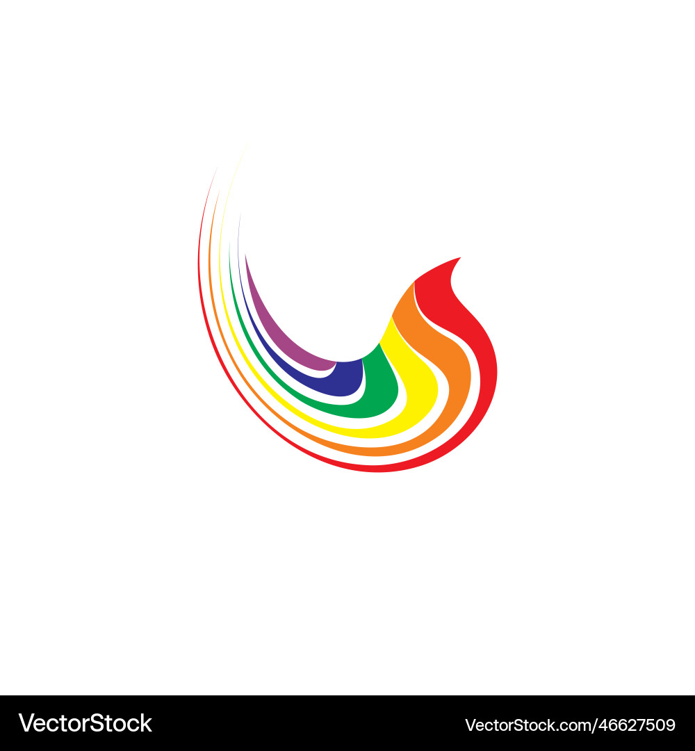 Colorful rainbow bird logo icon Royalty Free Vector Image