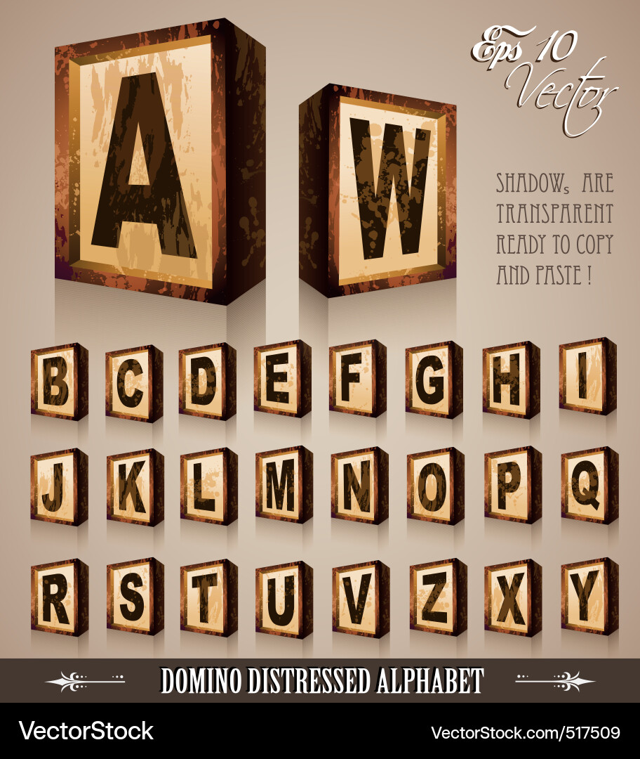 Domino alphabet Royalty Free Vector Image - VectorStock