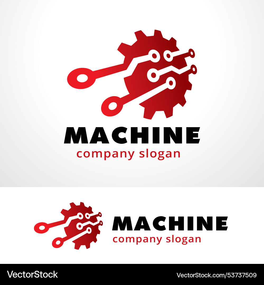 Machine logo template design emblem Royalty Free Vector