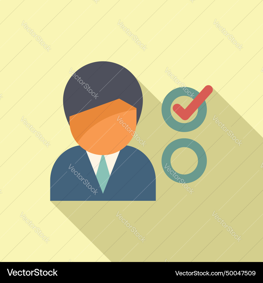 New business manager icon flat take care Vector Image