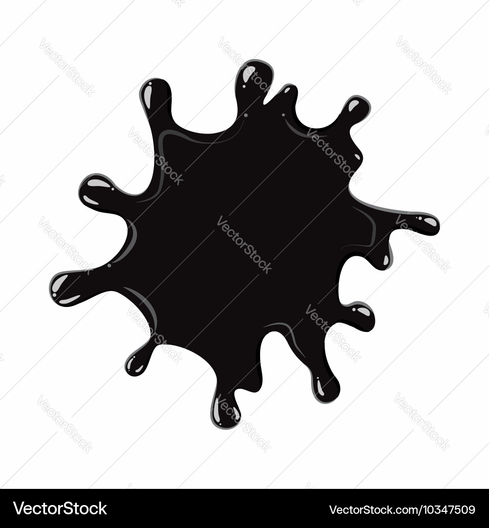 Oil spill splash isolated on white background Vector Image