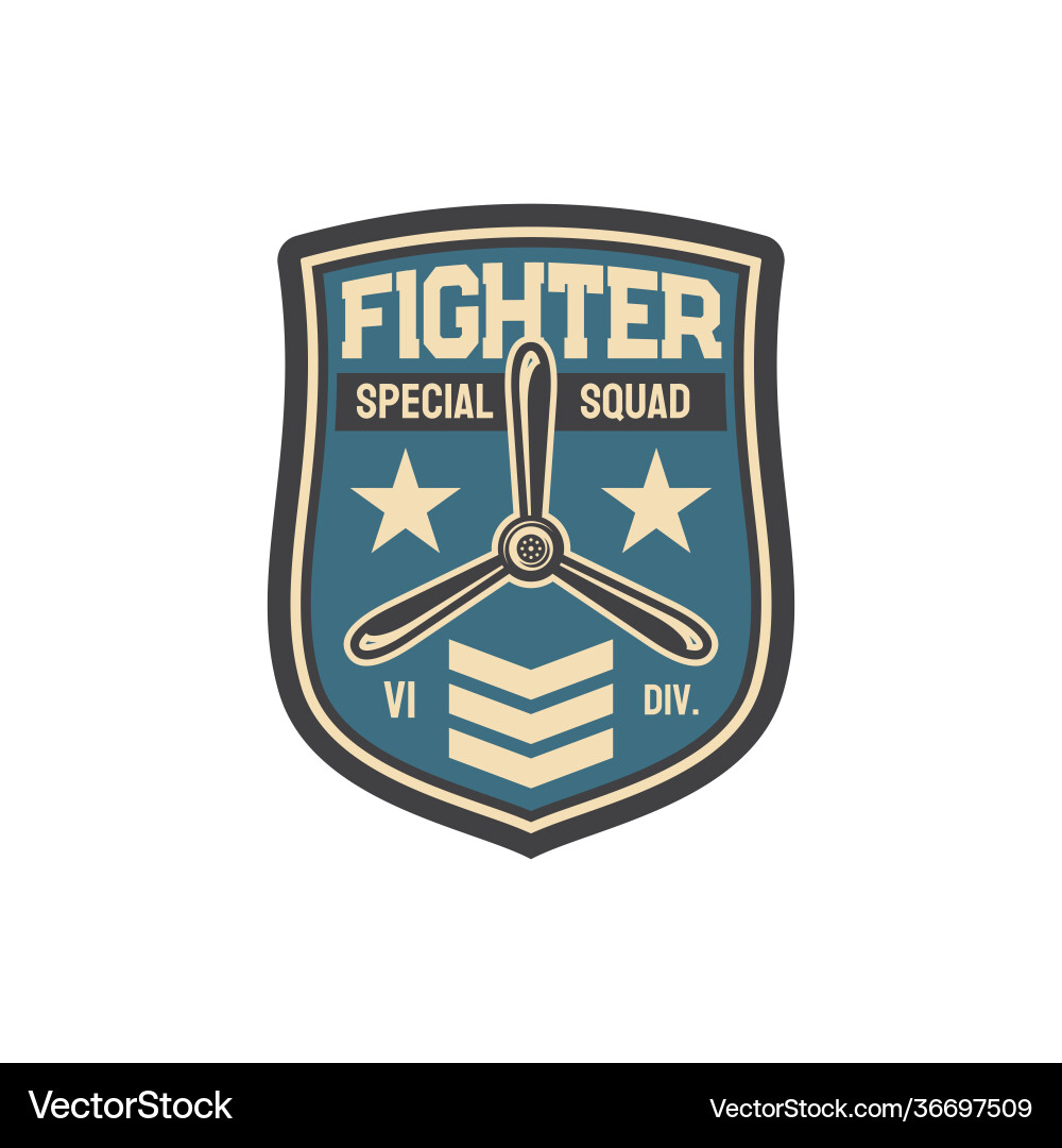 Propelled jet emblem military army chevron patch Vector Image
