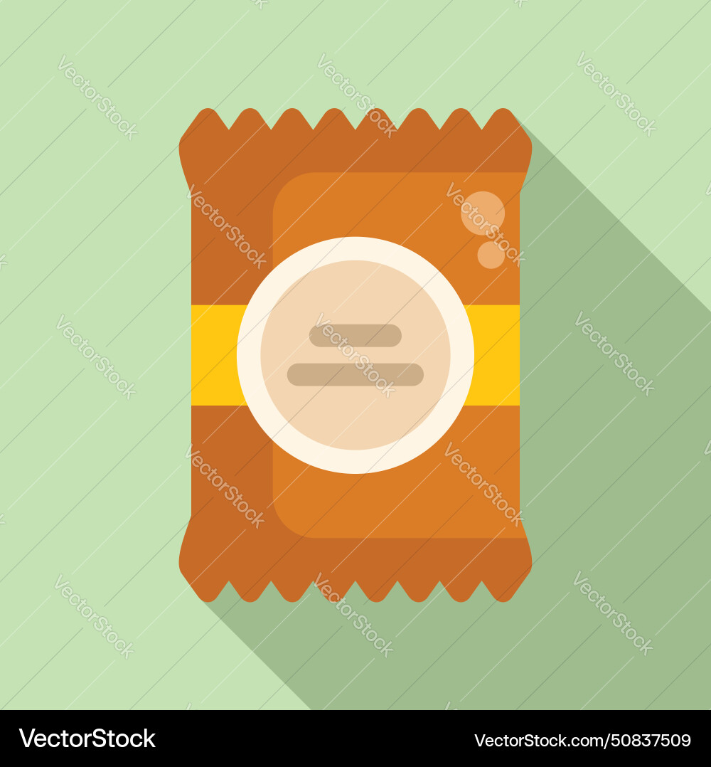 Snack bag icon flat cereal package food Royalty Free Vector