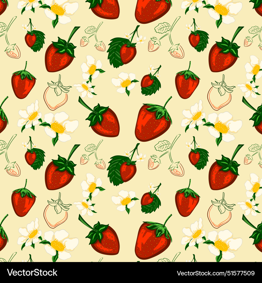 Strawberry background pattern Royalty Free Vector Image