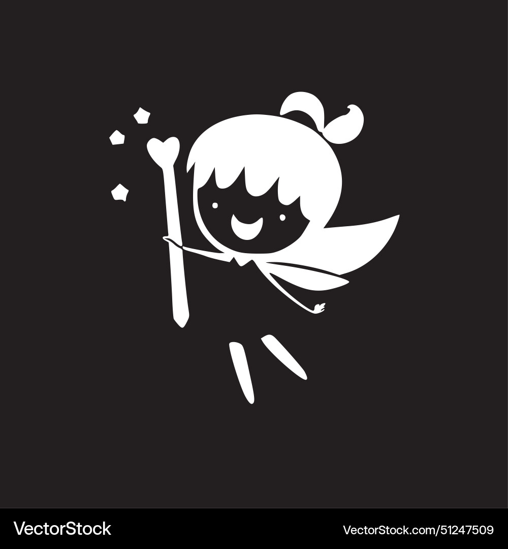 Tooth fairy - black and white Royalty Free Vector Image