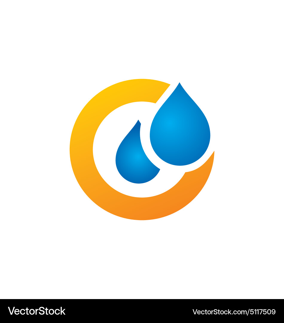 Wassertropfen Symbol Logo Lizenzfreies Vektorbild