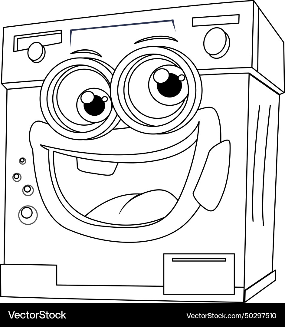 A cheerful animated washing machine Royalty Free Vector