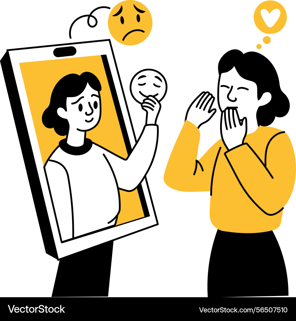 A hand drawn of virtual friend Royalty Free Vector Image