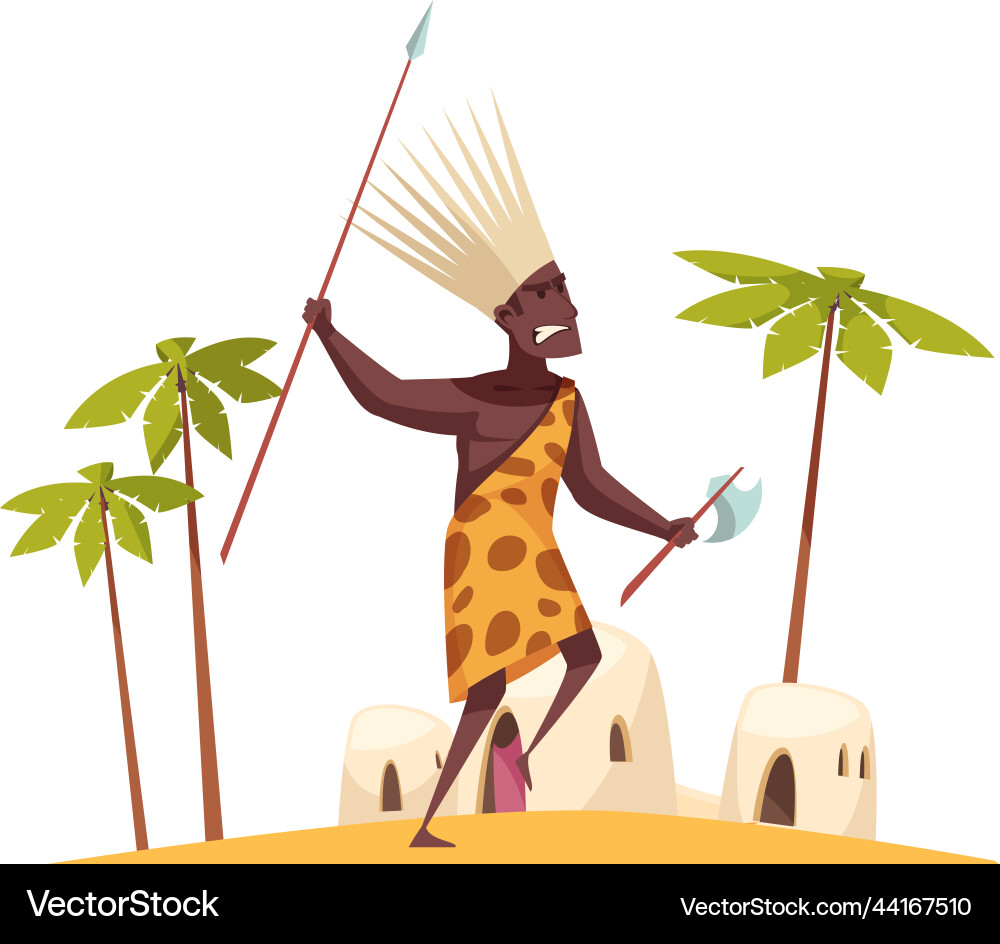 African warrior Royalty Free Vector Image - VectorStock