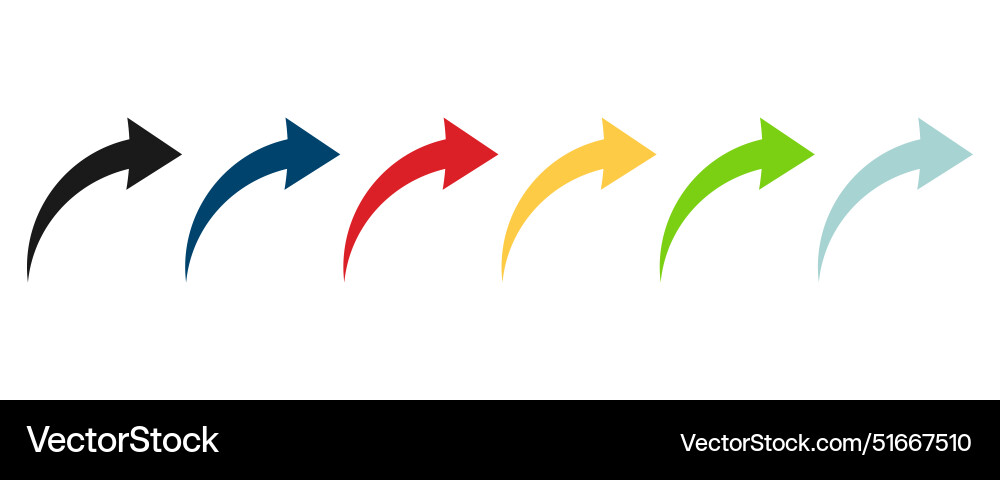 Arrow symbols or of different colored Royalty Free Vector
