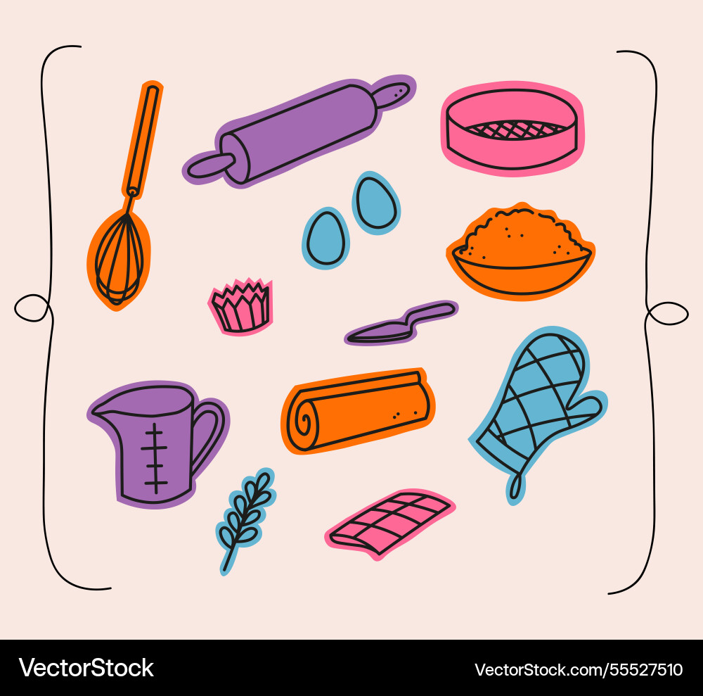 Baking equipments Royalty Free Vector Image - VectorStock