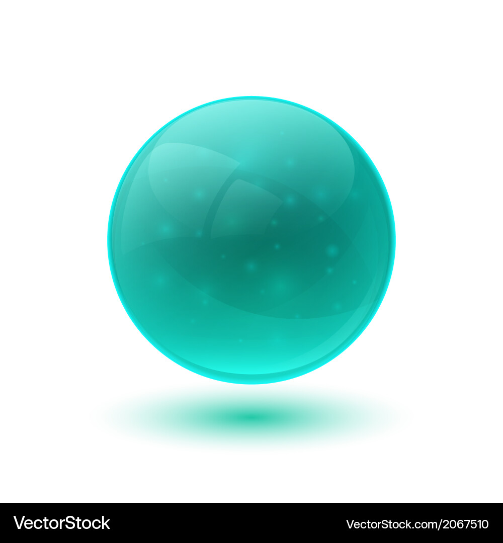 Blue glossy glass sphere Royalty Free Vector Image