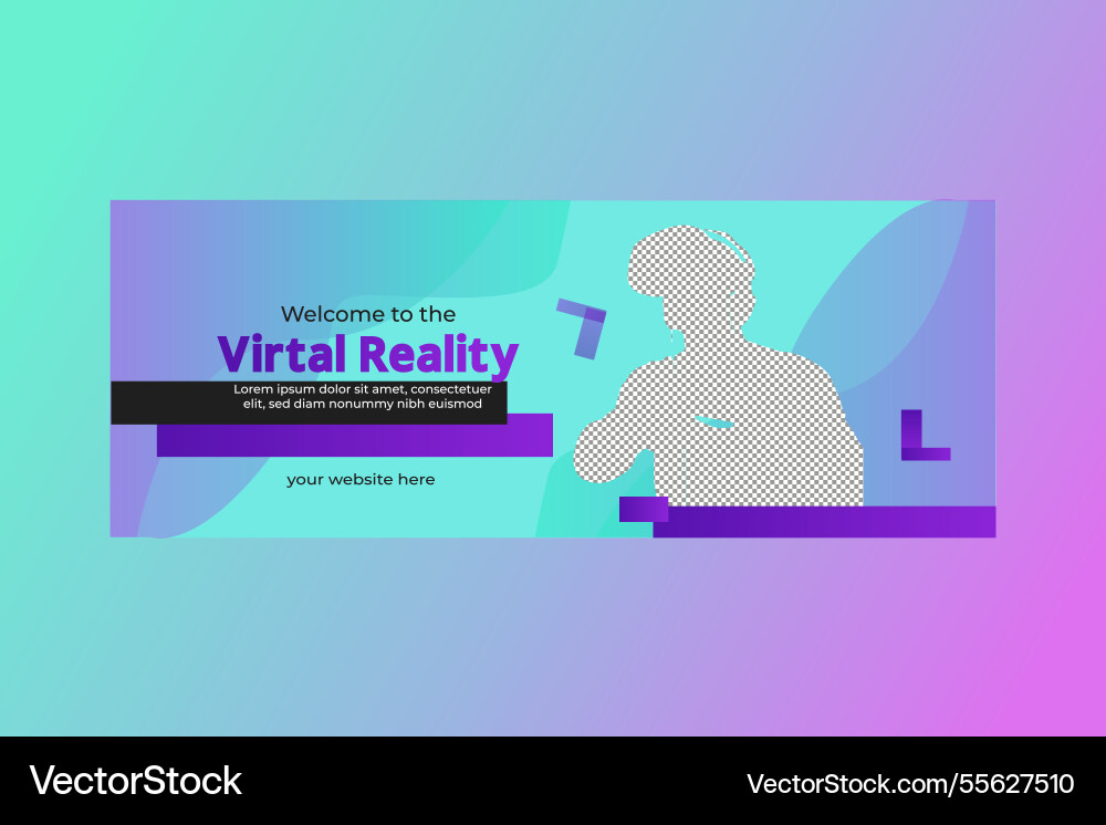 Flat design technology facebook cover template Vector Image