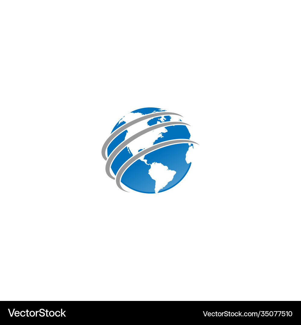 Global planet earth logo design Royalty Free Vector Image