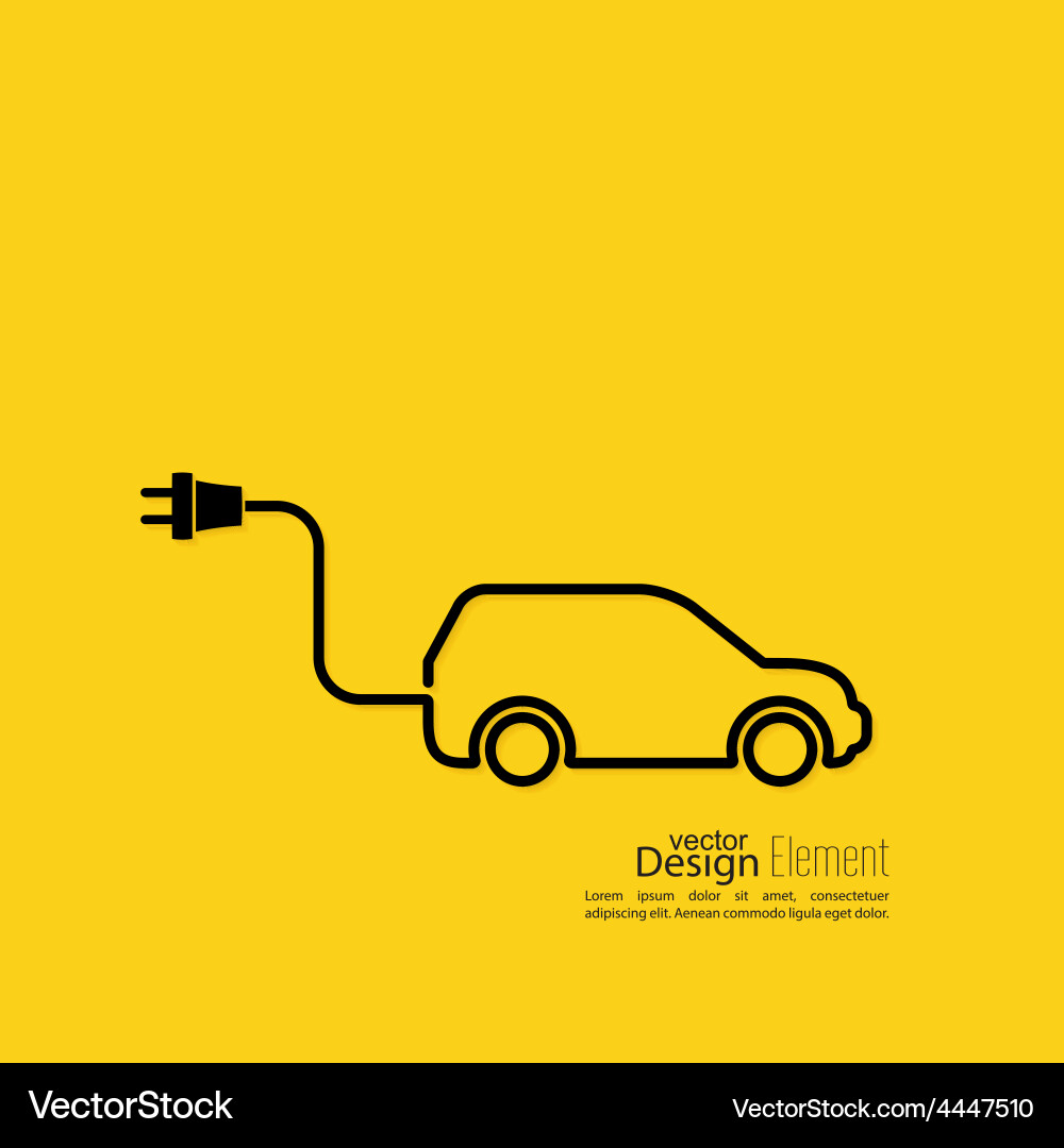 Icon of a hybrid car Royalty Free Vector Image