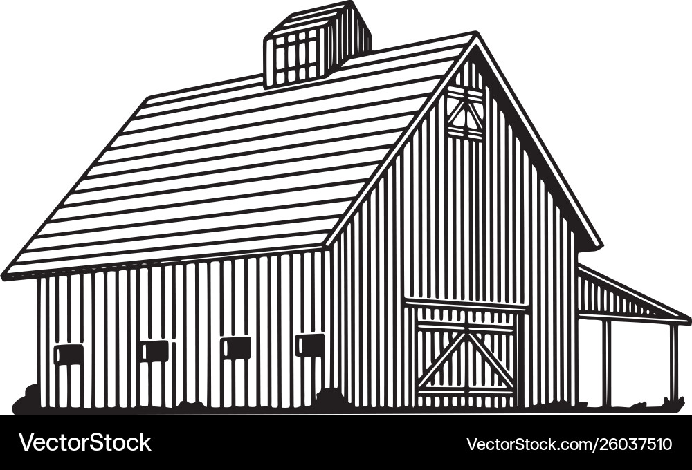 Old cow barn Royalty Free Vector Image - VectorStock