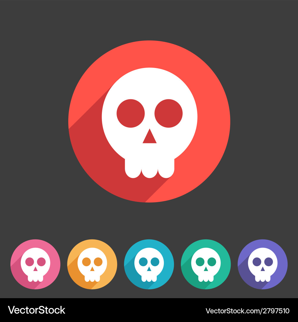 Skull flat icon Royalty Free Vector Image - VectorStock