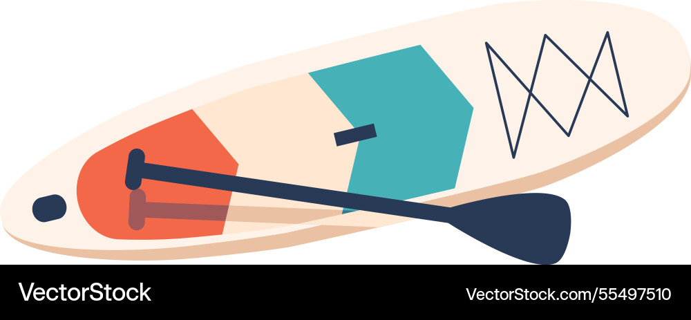 Sup board with paddle Royalty Free Vector Image