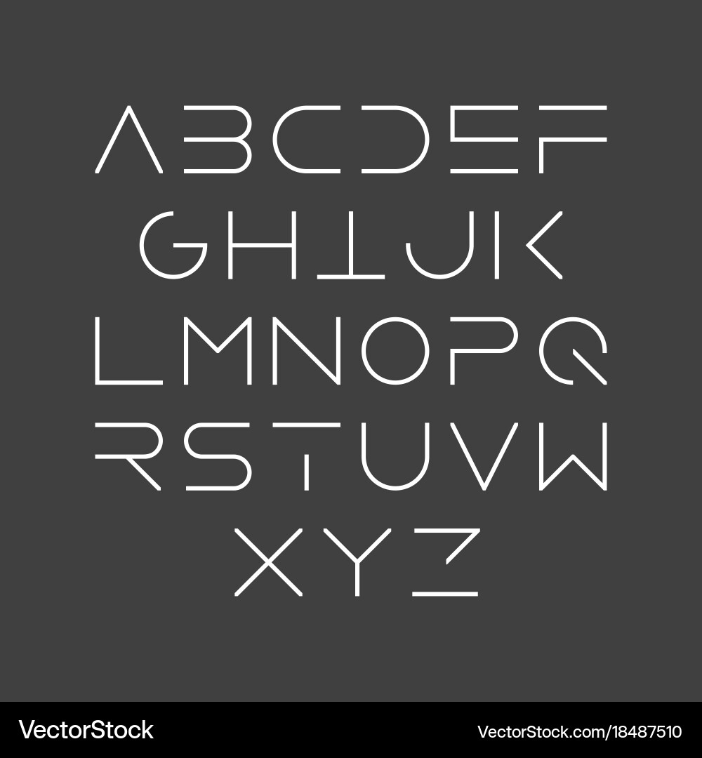 Thin line style linear uppercase modern font Vector Image