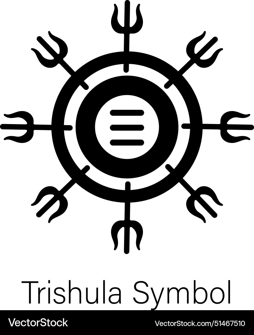 Trishula symbol Royalty Free Vector Image - VectorStock