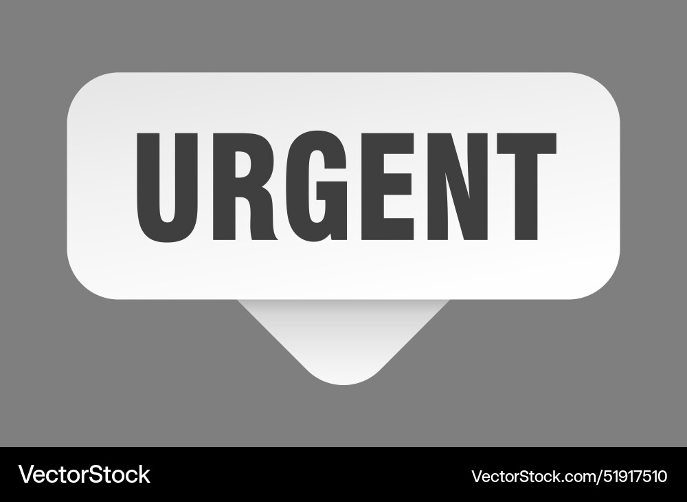 Urgent sticker sign isolated on gray Royalty Free Vector
