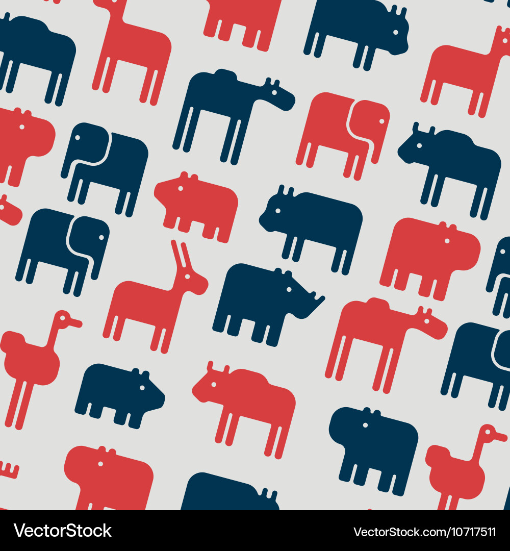 Animals silhouette seamless pattern Royalty Free Vector