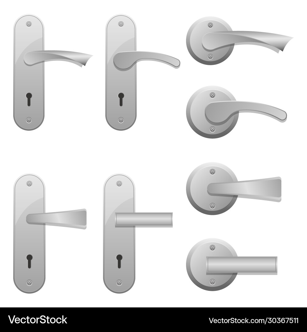 Door handle set Royalty Free Vector Image - VectorStock