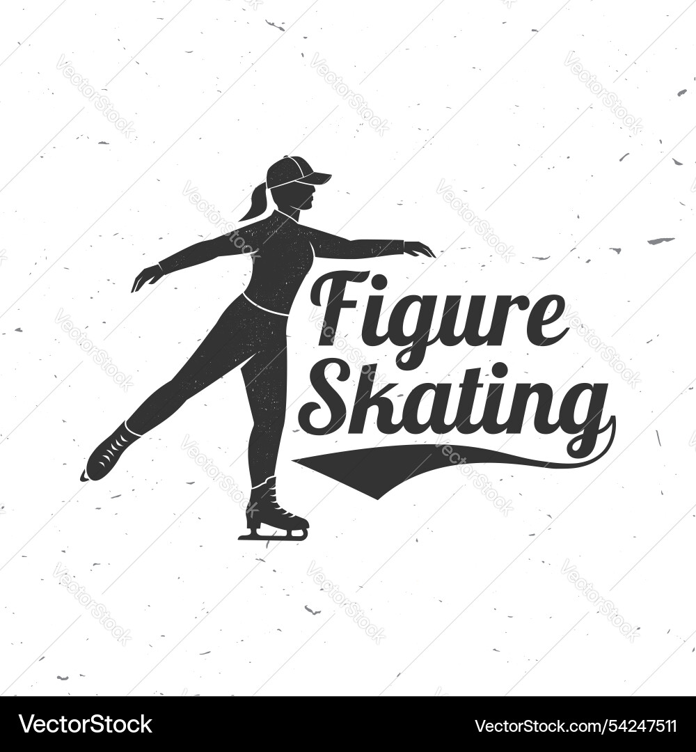 Figure skating logo badge design concept for Vector Image