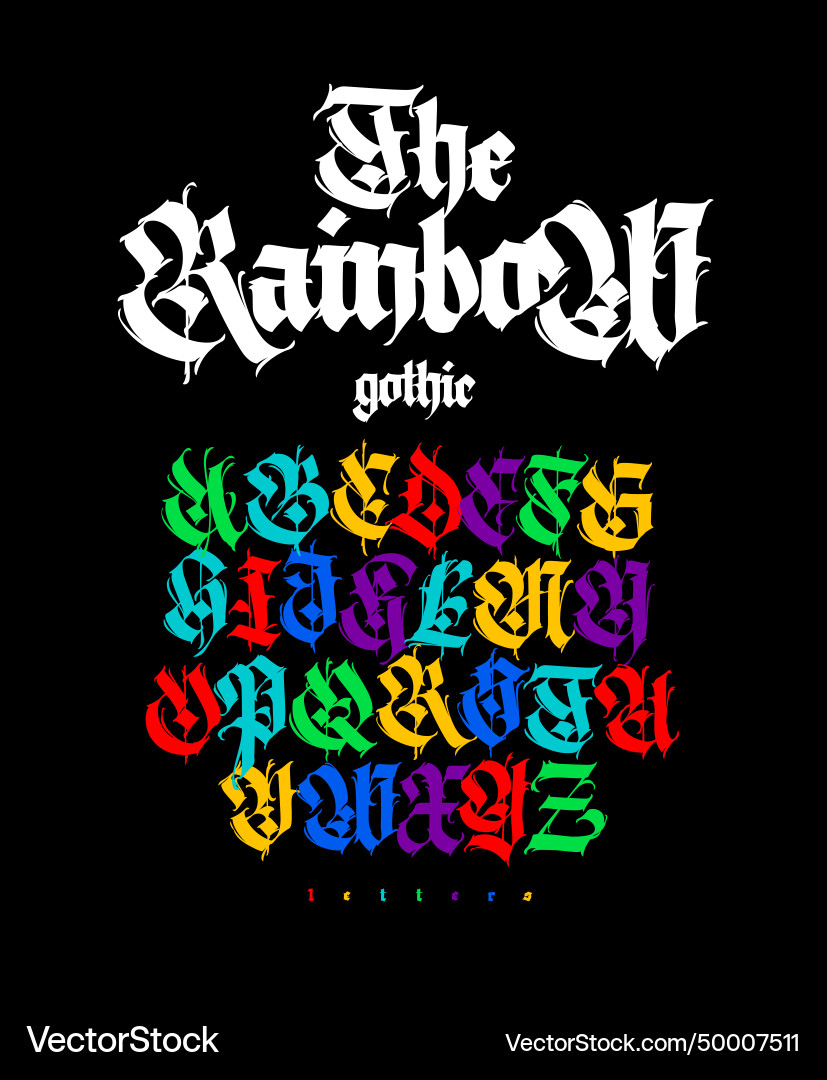 Gothic font from latin letters english alphabet Vector Image