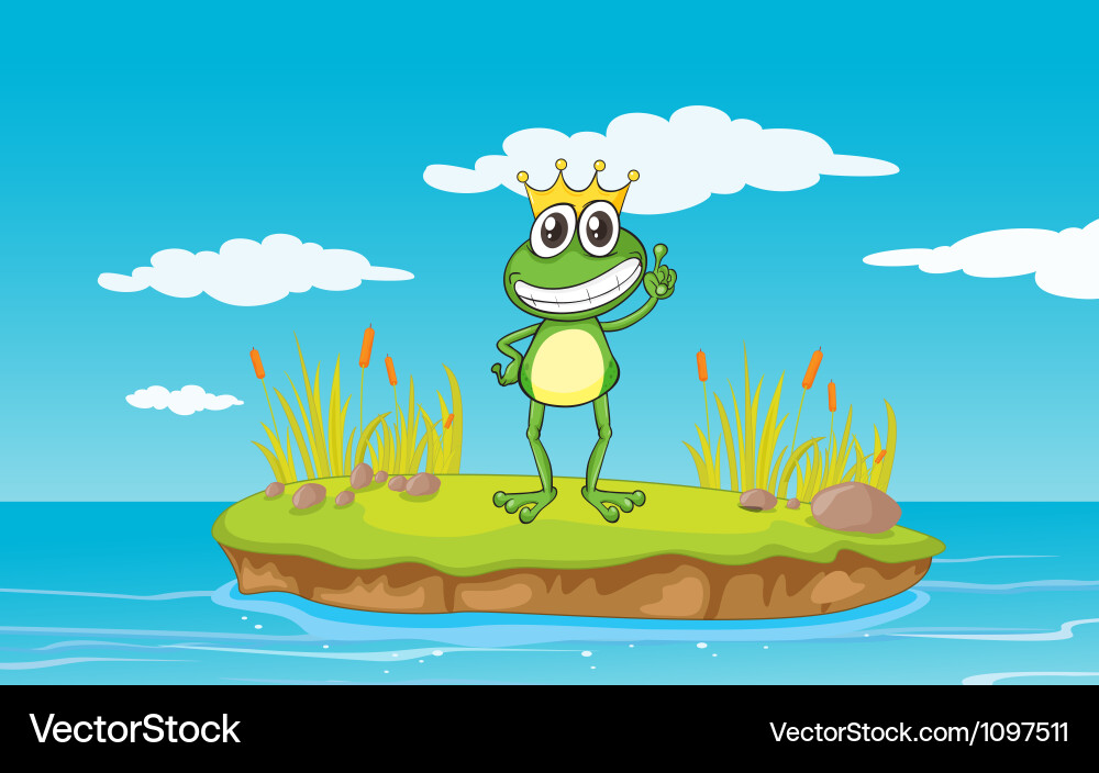 King cartoon frog Royalty Free Vector Image - VectorStock