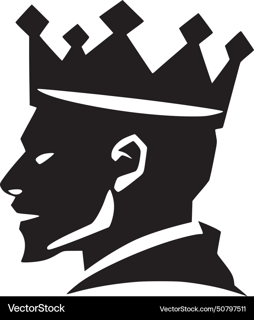King - minimalist and flat logo Royalty Free Vector Image