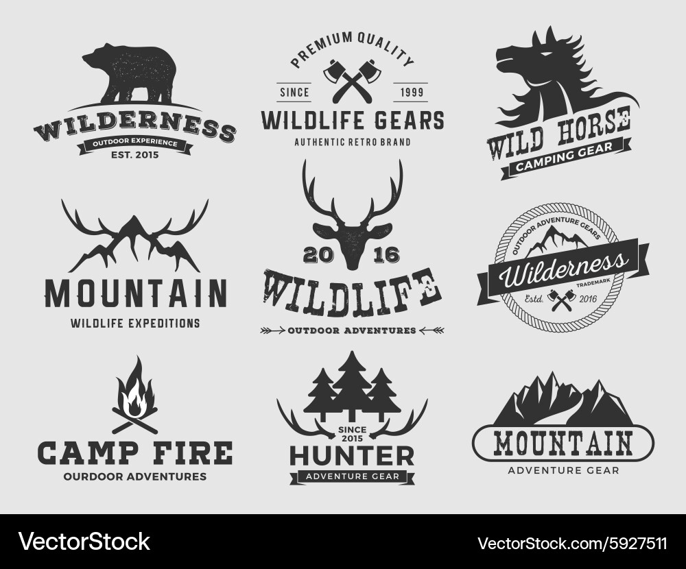 Outdoor Adventure Mountain Logos – Royalty-Free Vector | VectorStock