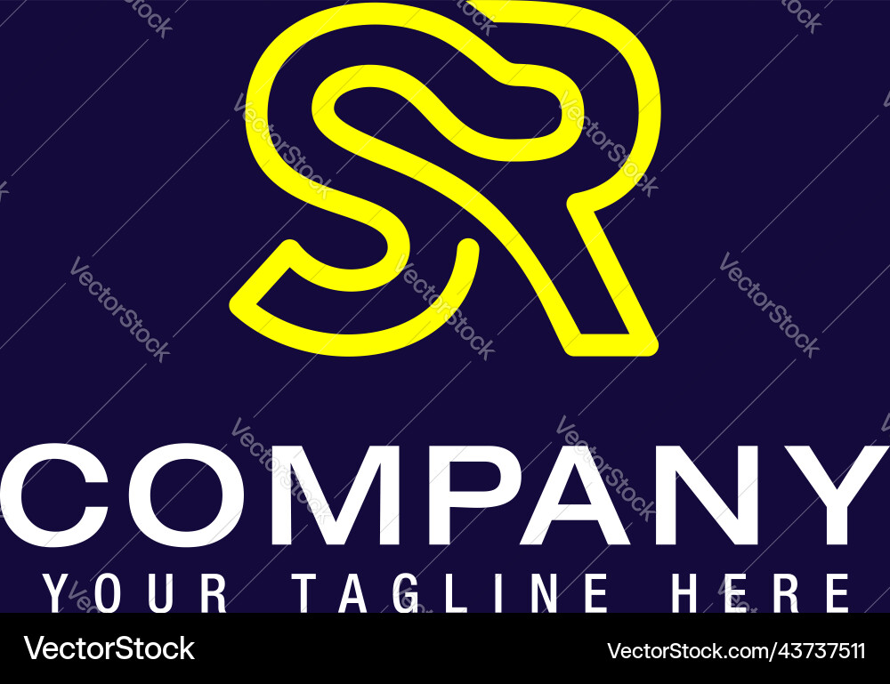 Sr s r letter logo design colors creative modern Vector Image