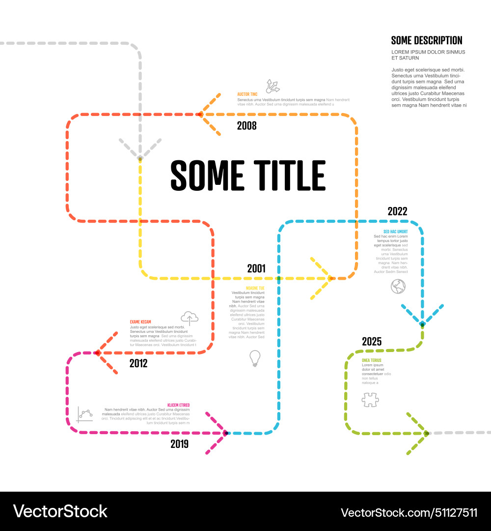 Tangle timeline infographic template with arrows Vector Image