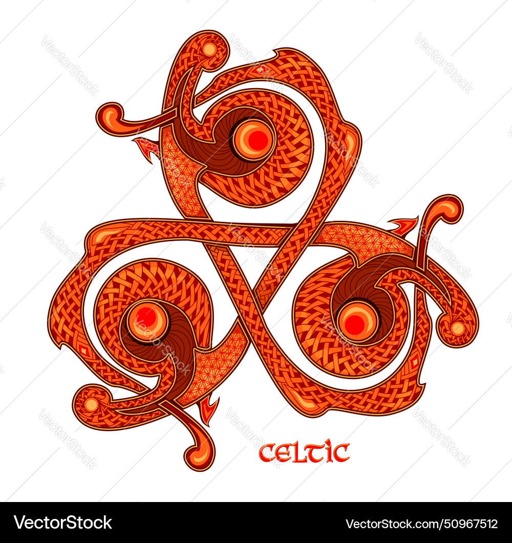 Ancient breton triskelion vintage with celtic Vector Image