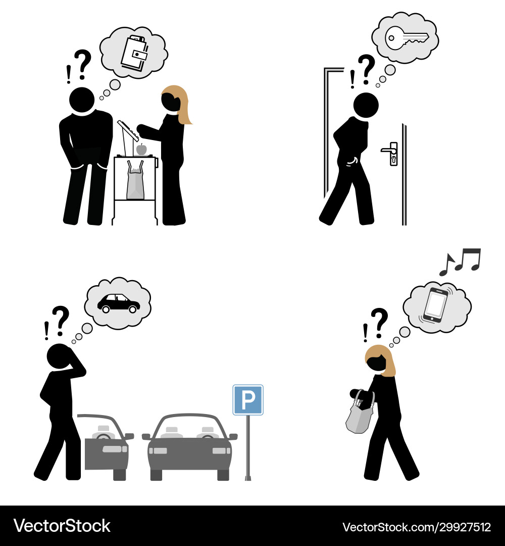 Bad memory or early signs dementia Royalty Free Vector Image