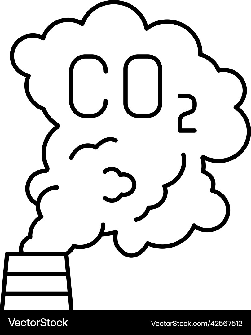Carbon dioxide co2 line icon Royalty Free Vector Image