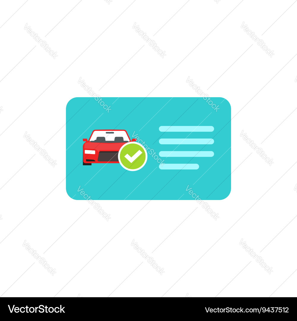 Driver license icon card with car Royalty Free Vector Image