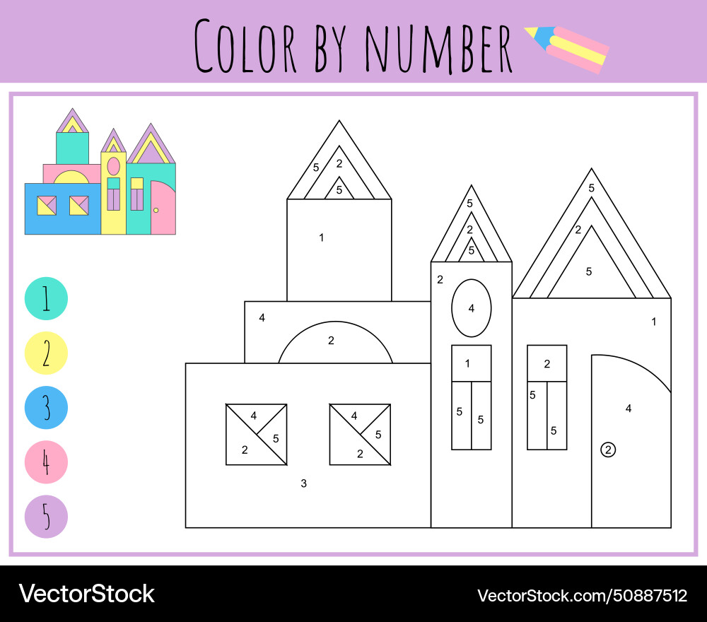 Educational number coloring page Royalty Free Vector Image