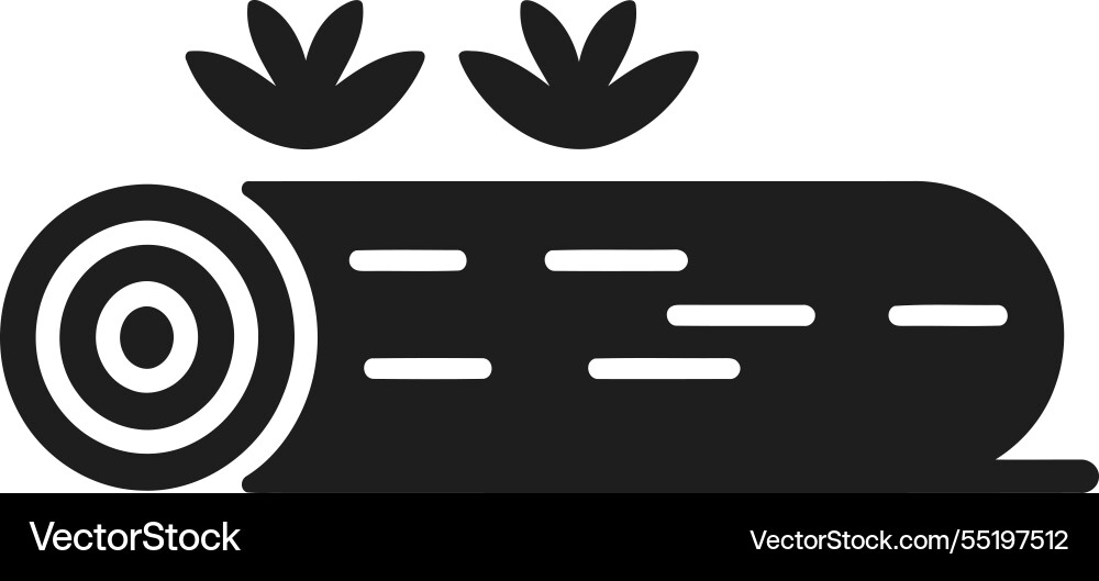 Fallen tree nature log icon Royalty Free Vector Image