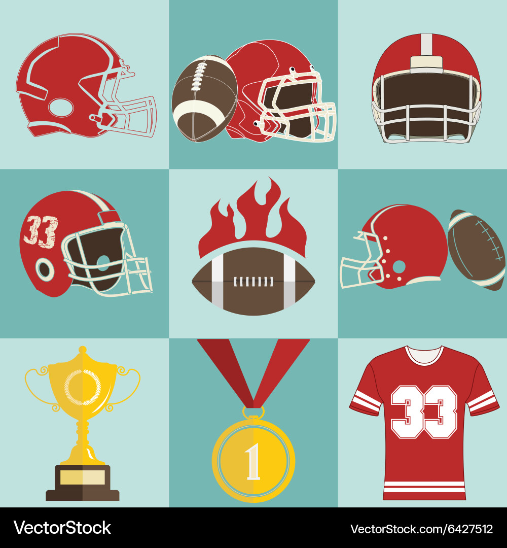 Football Game Icons Set Royalty Free Vector Image