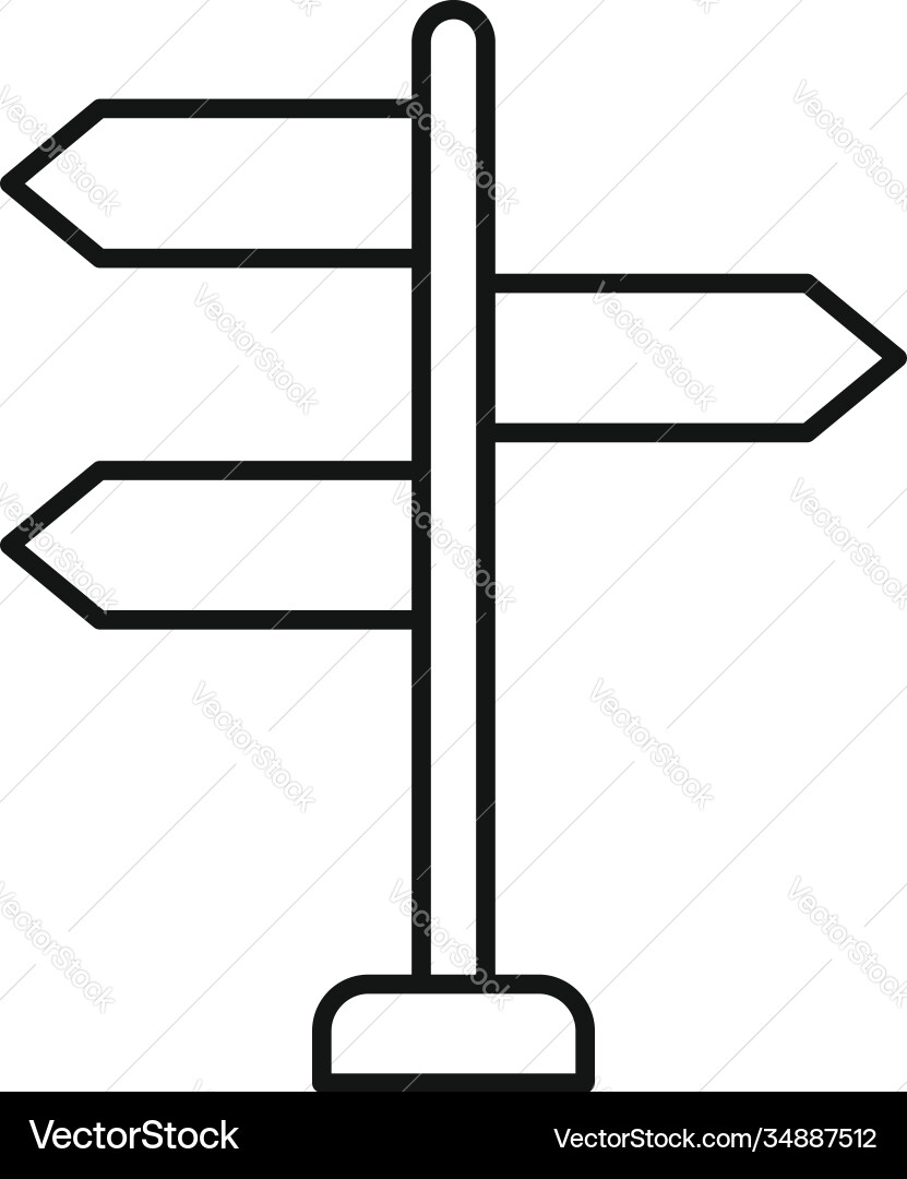Guide sign board icon outline style Royalty Free Vector